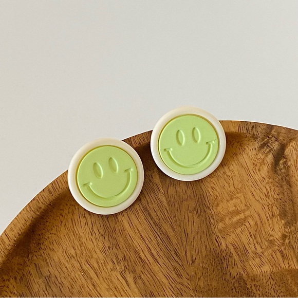 Jewelry | 415 Matcha Milkshake Smiley Faces Earring Studs | Poshmark